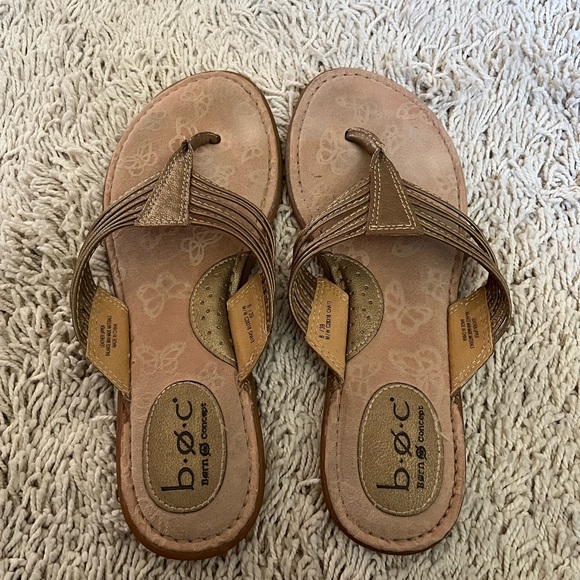 boc | Shoes | Womens Boc Sandals Bronze Leather Upper Few Marks Shown ...